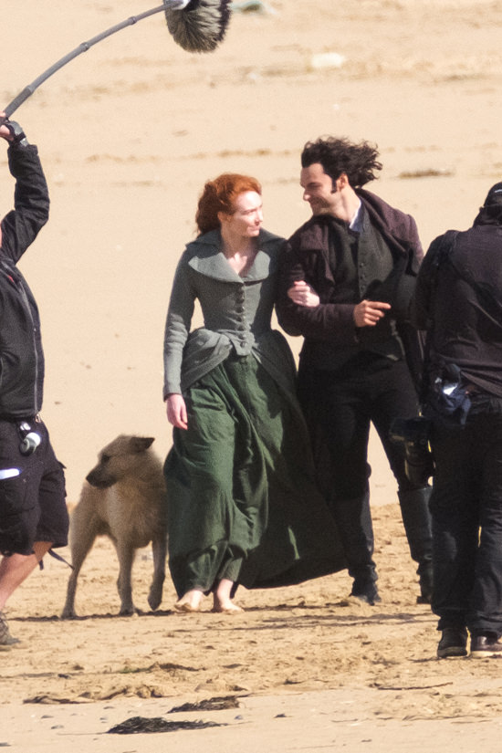 Eleanor Tomlinson And Aidan Turner Filming Scenes For Poldark In