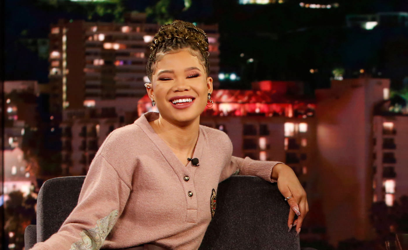 "The Invisible Man" Star Storm Reid in Etro at "Jimmy Kimmel Live ...