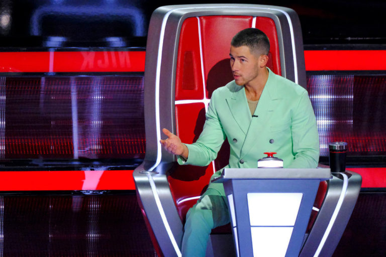 Nick Jonas in Boss on "The Voice" - Tom + Lorenzo