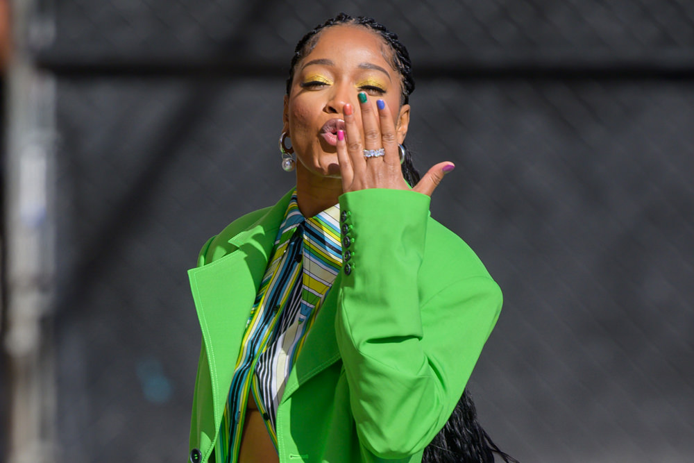 ALICE Star Keke Palmer in Christopher John Rogers at JIMMY KIMMEL LIVE ...