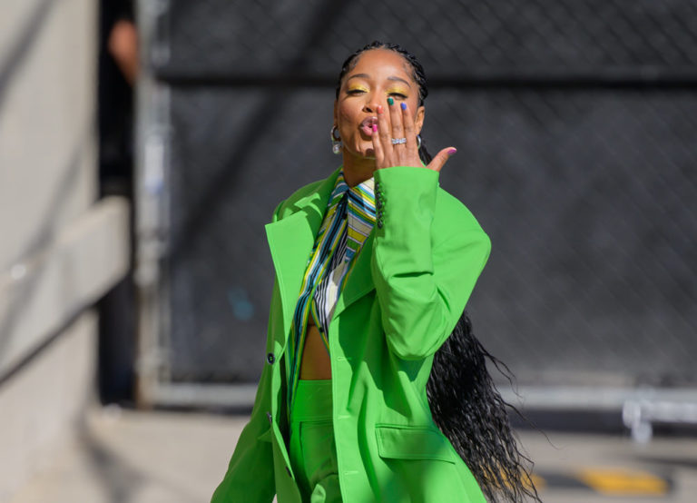 ALICE Star Keke Palmer in Christopher John Rogers at JIMMY KIMMEL LIVE ...