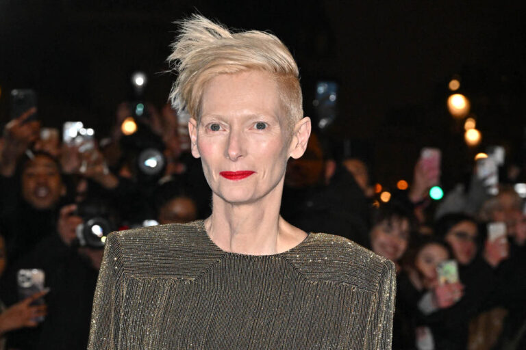 Tilda Swinton at the Jean Paul Gaultier Couture Fashion Show in Paris ...