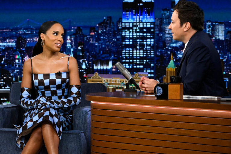 UNPRISONED Star Kerry Washington in Emilia Wickstead on THE TONIGHT ...