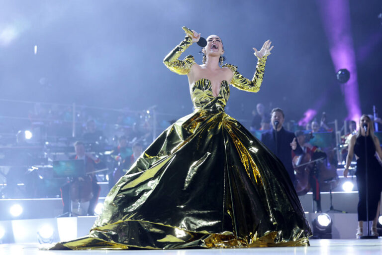 Katy Perry in Vivienne Westwood at the Coronation Concert - Tom + Lorenzo