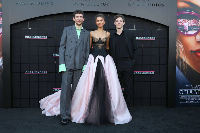 Zendaya, Josh O'Connor, and Mike Faist at the CHALLENGERS Los Angeles Premiere - Tom + Lorenzo
