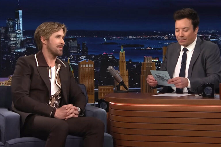 THE FALL GUY and BARBIE Star Ryan Gosling in Gucci and Amiri on THE ...