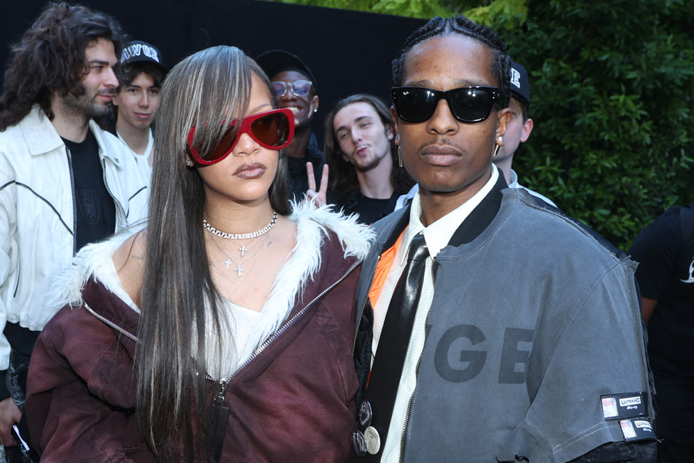 ASAP Rocky and Rihanna at the American Sabotage Fashion Show in Paris ...