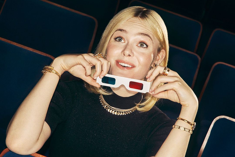Elle Fanning Goes to the Movies for Cartier's 'Grain de Café' Ad ...