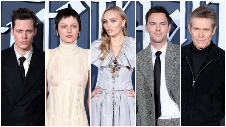 Bill Skarsgård, Emma Corrin, Lily-Rose Depp, Nicholas Hoult and Willem ...