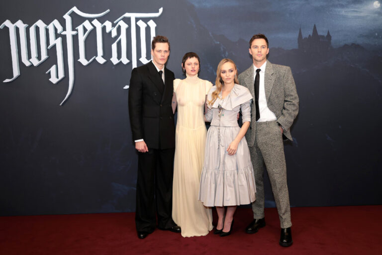 Bill Skarsgård, Emma Corrin, Lily-Rose Depp, Nicholas Hoult and Willem ...