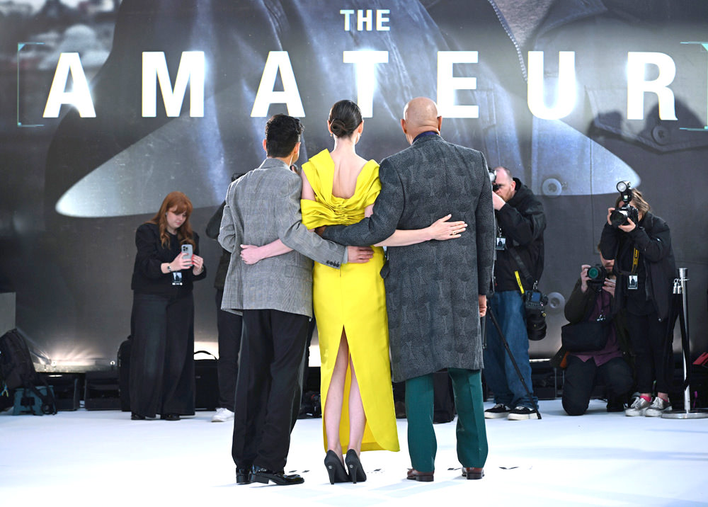Laurence Fishburne, Caitriona Balfe and Rami Malek at THE AMATEUR ...