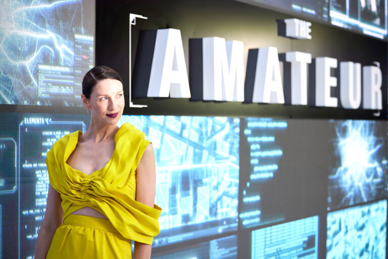 Laurence Fishburne, Caitriona Balfe and Rami Malek at THE AMATEUR ...