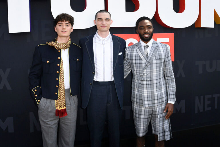 STRANGER THINGS Star Noah Schnapp, Finn Wolfhard, Caleb McLaughlin at the Netflix Tudum 2025 ...