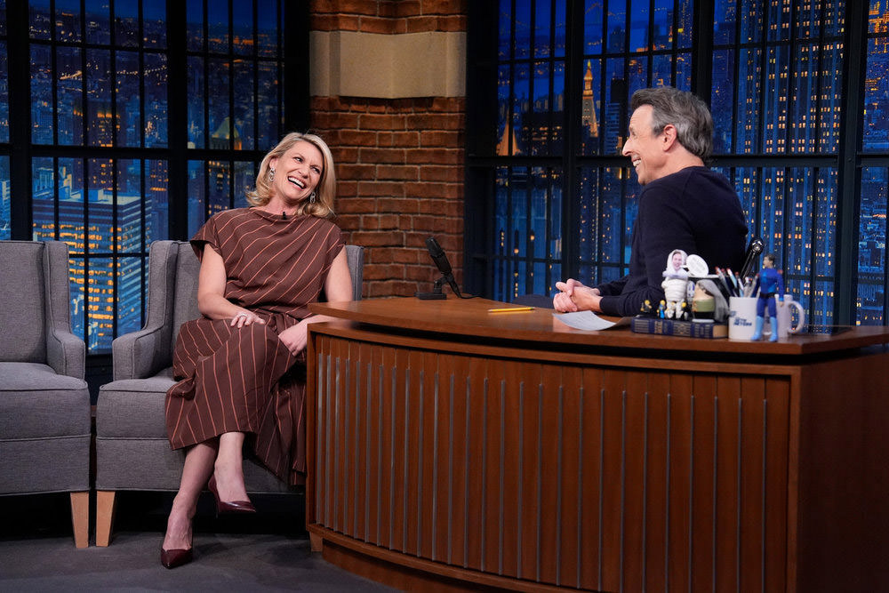 THE BEAST IN ME Star Claire Danes on LATE NIGHT WITH SETH MEYERS - Tom ...