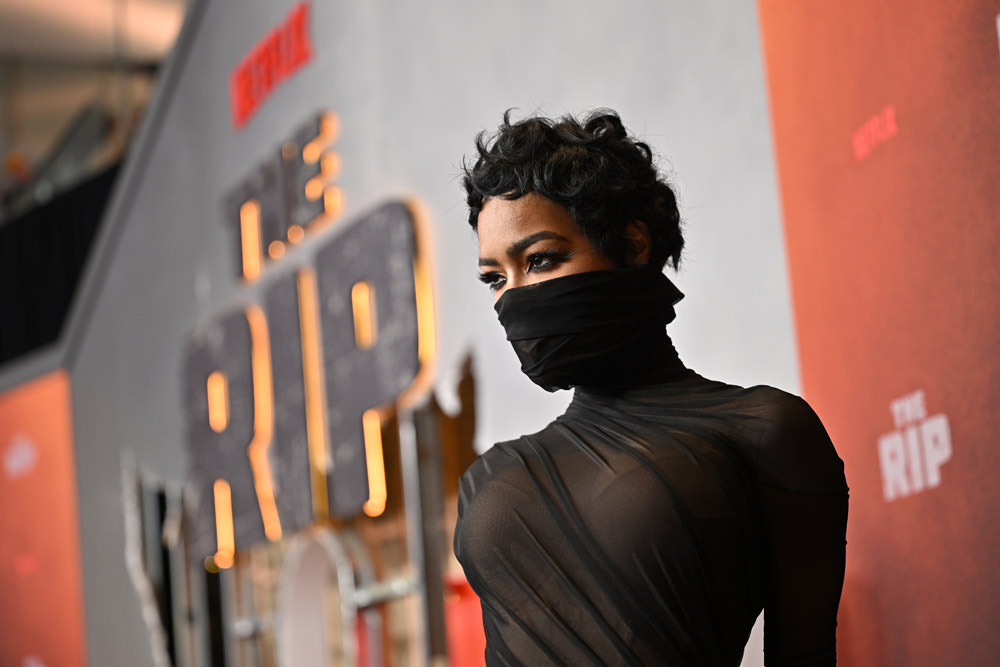 Teyana Taylor in Ashi Studio Couture at THE RIP Los Angeles Premiere ...