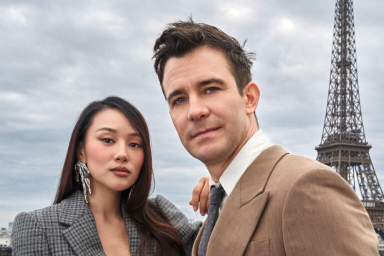 Yerin Ha and Luke Thompson at the BRIDGERTON Season 4 Paris Photo Call ...