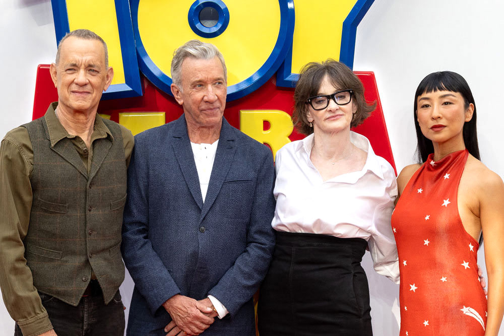 Tom Hanks, Tim Allen, Joan Cusack and Greta Lee at the TOY STORY 5 ...